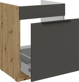 ARIA pa | dolní skříňka 60 ZL 1S dřezová | 60 cm | PREMIUM BOX | artisan/šedá grafit