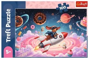 TREFL Puzzle Jezevčík na raketě / 100 dílků / 41 x 27,5 cm