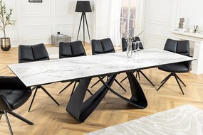Rozkládací keramický jídelní stůl Infinity 180-220-260cm bílý mramor