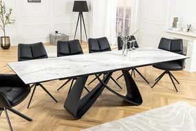 Rozkládací keramický jídelní stůl Infinity 180-220-260cm bílý mramor