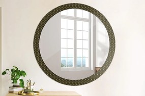Kulaté dekorativní zrcadlo Hexagonální geometrie fi 100 cm