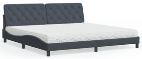 Postel s matrací tmavě šedá 200 x 200 cm samet 3208677