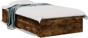 Rám postele se zásuvkami kouřový dub 75x190 cm kompozitní dřevo 3280444