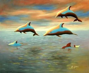 Delfíni - 60 x 90 cm