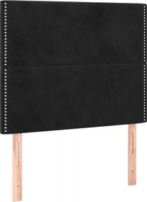 Box spring postel s matrací a LED černá 100x200 cm samet 3136049