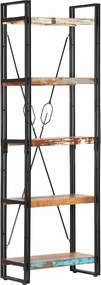 Knihovna s 5 policemi 60x30x180 cm masivní recyklované dřevo 286585