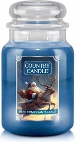 Velká svíčka Here Comes Santa Claus Country Candle