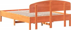 Postel bez matrace voskově hnědá 140 x 190 cm masivní borovice 3207228