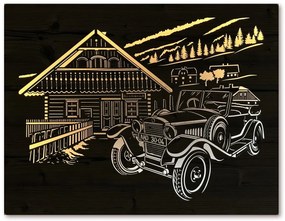 Li-Go "Veterán" světelný obraz 230V 90x60cm provedení povrchu: dub