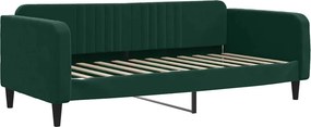 Válenda s přistýlkou a matracemi tmavě zelená 100x200 cm samet 3197096