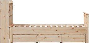 Postel s knihovnou bez matrace 90 x 200 cm masivní borovice 3308930
