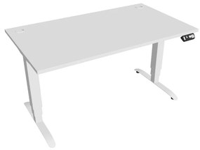 Elektr. nastavitelný stůl 140x80 s pamětí - HOBIS MOTION MS 3M 1400 Dekor stolové desky: bílá, Barva kovové podnože: bílá