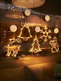Vánoční  světelná závěsná dekorace do okna, teplá bílá, různé motivy na výběr Motiv: Sob