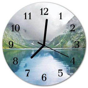 Skleněné hodiny kulaté Horské jezero