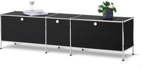 Tchibo - Nízká skříňka CN3 se 3 výklopnými dvířky - barva: černá