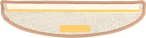 Schodové rohože 15 ks 56 x 17 x 3 cm světle hnědé půlkulaté 149851