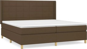 Box spring postel s matrací tmavě hnědá 200x200 cm textil 3132020