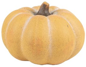 Žluooranžová keramická dekorace dýně Pumpkin - Ø 15*10 cm