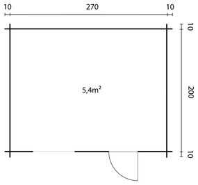 Domek Tibor 290x220cm, 28mm