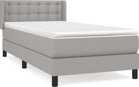 Box spring postel s matrací světle šedá 90x190 cm textil 3129993