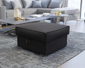 Taburet SMART COSARO XL s úložným prostorem 71x71 cm, černý