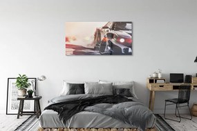 akrylový obraz Černé auto light 125x50 cm