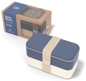 monbento Svačinový box Monbento Original Blue/Natural 1 l, modrá barva, plast