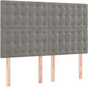 Box spring postel s matrací světle šedá 140x200 cm samet 3129453
