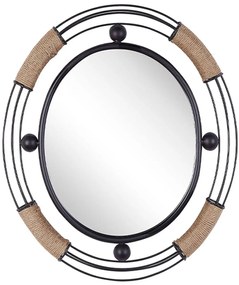 Nástěnné zrcadlo 55 x 50 cm černé MOULINS Beliani