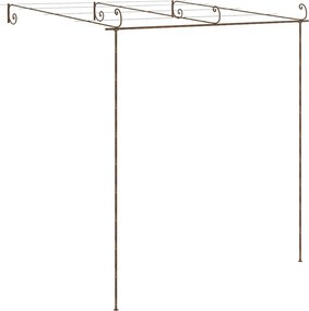 Zahradní pergola hnědá s patinou 3 x 3 x 2,5 m železná 313997