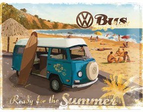 Postershop Plechová cedule - VW Bus (Ready for the Summer) 30x40 cm