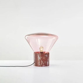 Nadčasová stolní lampička Muffins Table Dekor: Mramor červený / Růžové sklo, Rozměr: ø 360 x 345 mm