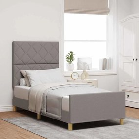 Rám postele s čelo Taupe 100 x 200 cm textil 3344785