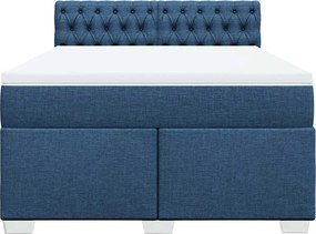 Box spring postel s matrací modrá 140x190 cm textil 3285896