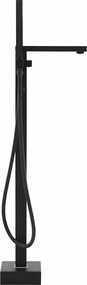 Volně stojící vanová baterie černá nerezová ocel 90 cm 145096