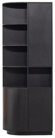 Černá modulární knihovna z borovicového dřeva 78x210 cm Finca – WOOOD