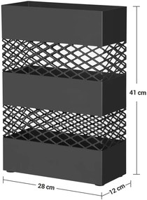 SONGMICS Stojan na deštníky obdélníkový černý