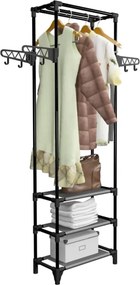 Stojan na oblečení ocel a netkaná textilie 55x28,5x175 cm černý 245742