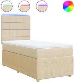 Box spring postel s matrací krémová 100 x 200 cm textil 3294272