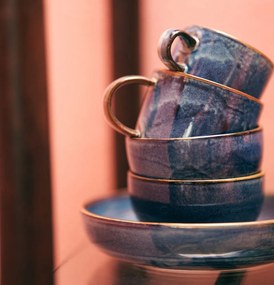 Rustikálně modrá porcelánová miska Chef - Ø 11*6 cm / 260 ml