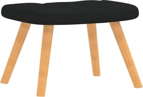 Relaxační křeslo se stoličkou černé textil 327540