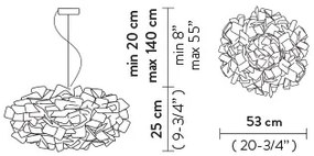 Slamp Závěsné svítidlo CLIZIA MEDIUM - MAMA NON MAMA Barva: Zlatá, Barva kabelu: červená