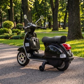 AIYAPLAY dětská elektrická Vespa PX150, Li-ion baterie, černá