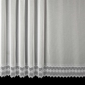 Českomoravská textlní záclona sablé V801 vyšívaná mřížka, s bordurou, bílá, výška 150cm ( v metráži)