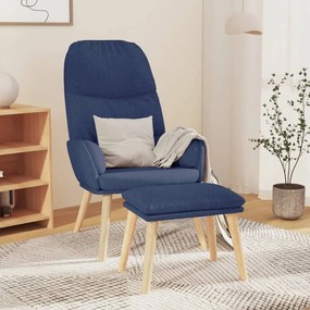 Relaxační křeslo se stoličkou modré textil 3097346