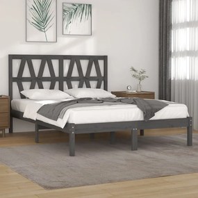 Rám postele šedý masivní borovice 140 x 190 cm,  3103980