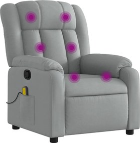 Masážní křeslo s polohovacím mechanismem, světle šedé, látkové 3206252