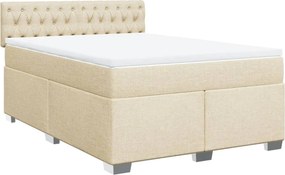 Box spring postel s matrací krémová 160x200 cm textil 3285951
