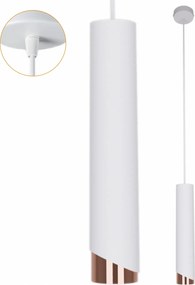 Závěsná lampa Bragi Bílo-měděná 1x40W kovová, pevná 1xGU10