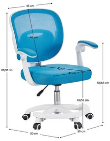 Moderní otočná židle TRIXI TYP 2 modro-bílá